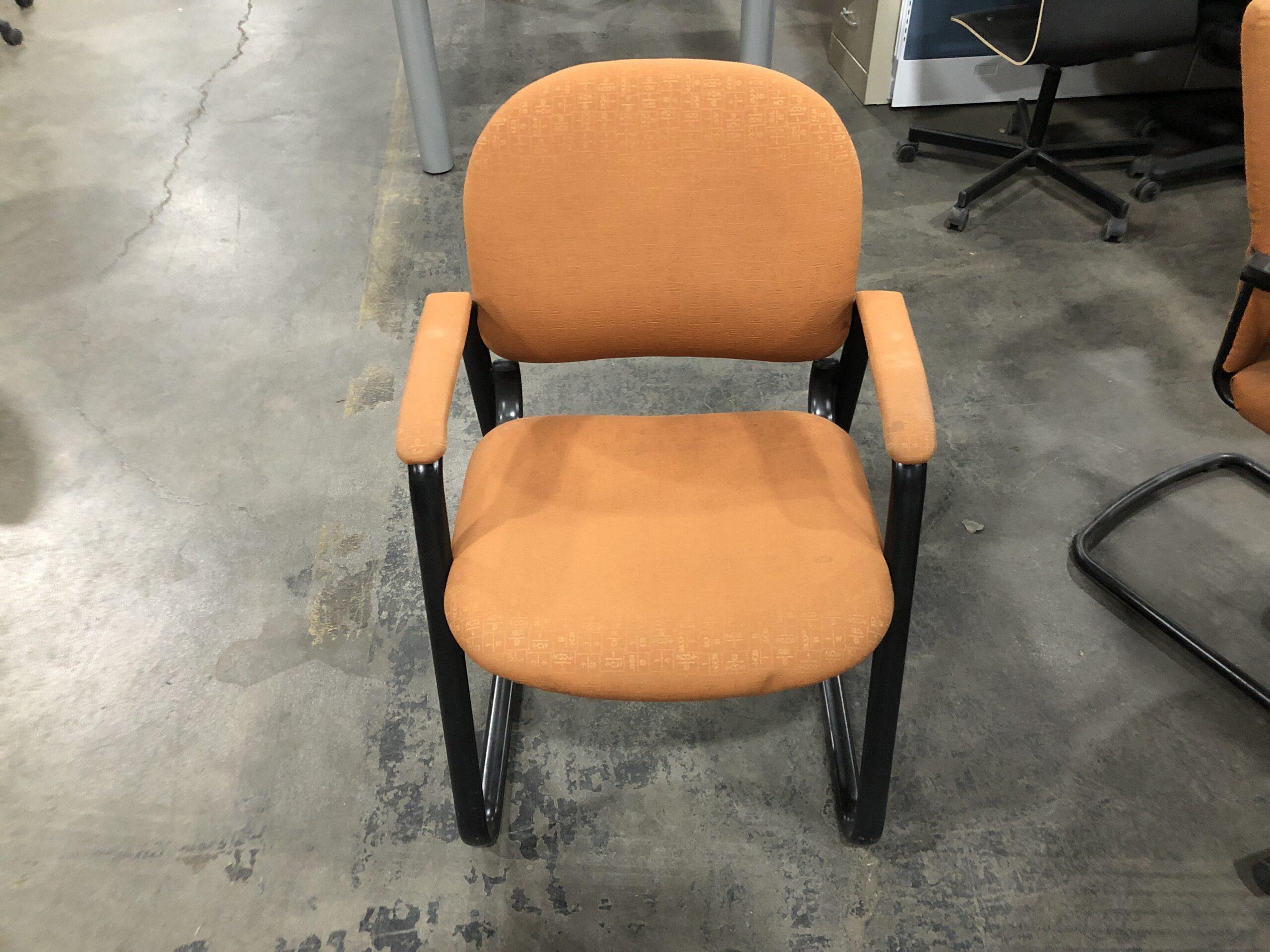 Haworth Orange Sled Side Chair - OTS Furniture