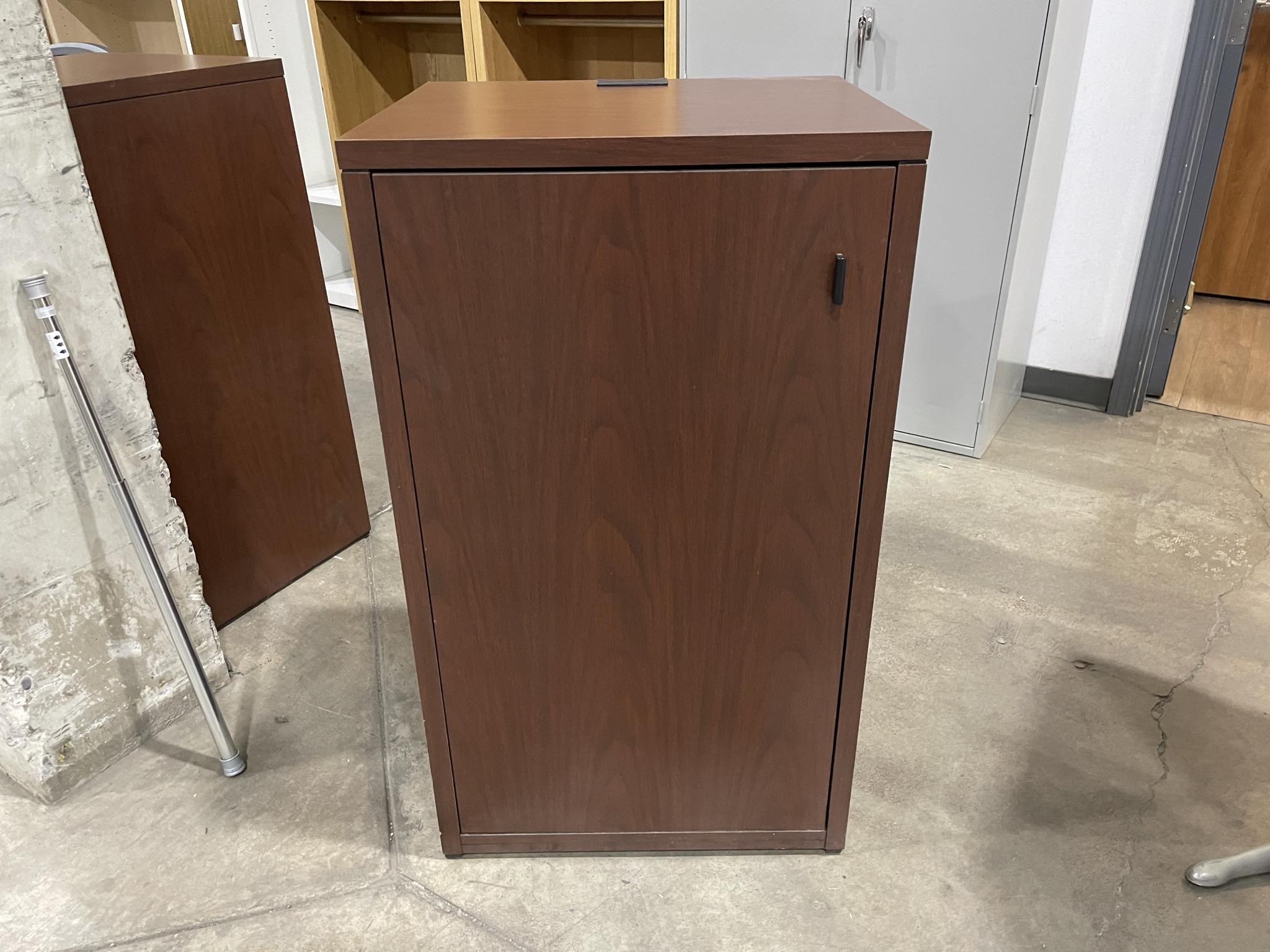 Red Brown Enclosed Bookcase - OTS Furniture